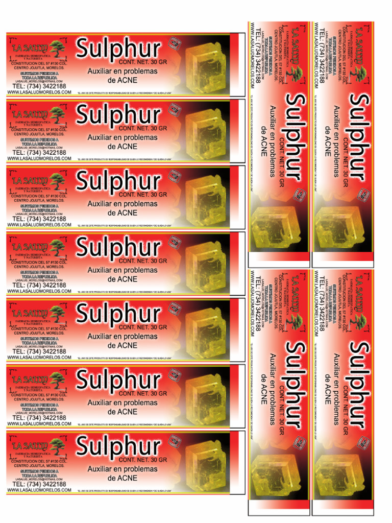 Sulphur 30 Grs 100 | PDF