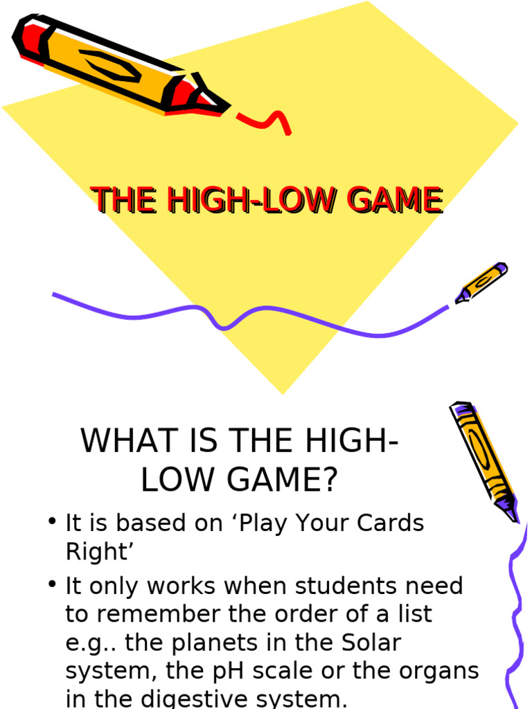 The High-Low - Card Game | PDF