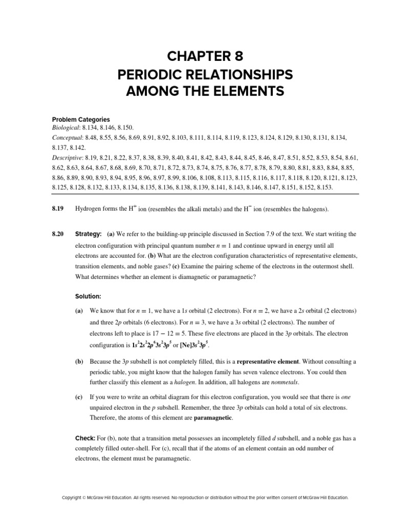Chapter 08 ISM Chang 14e | PDF | Periodic Table | Electron Configuration
