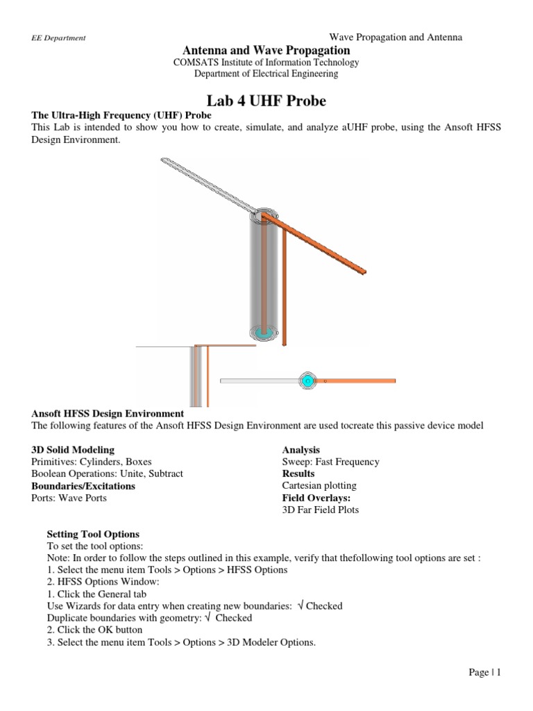 Lab 4 HFSS | PDF | Antenna (Radio) | Menu (Computing)