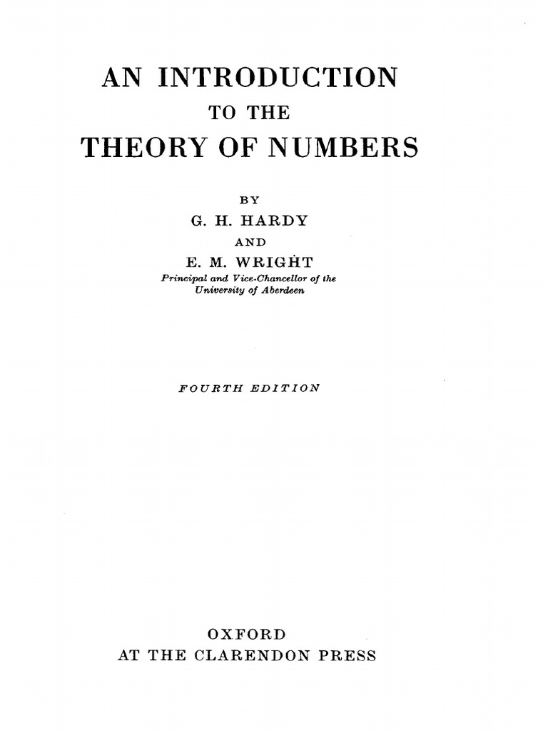 Hardy and Wright's Number Theory Guide | PDF | Prime Number ...