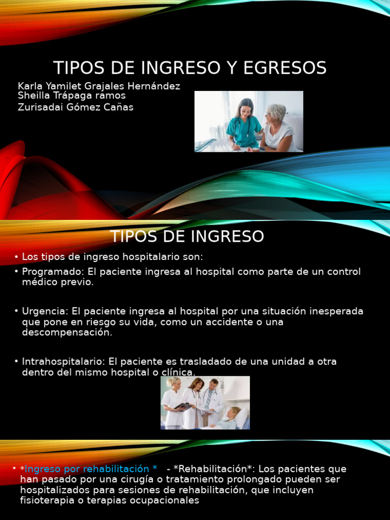 Tipos de Ingreso y Egreso Hospitalario | PDF | Hospital | Terapia