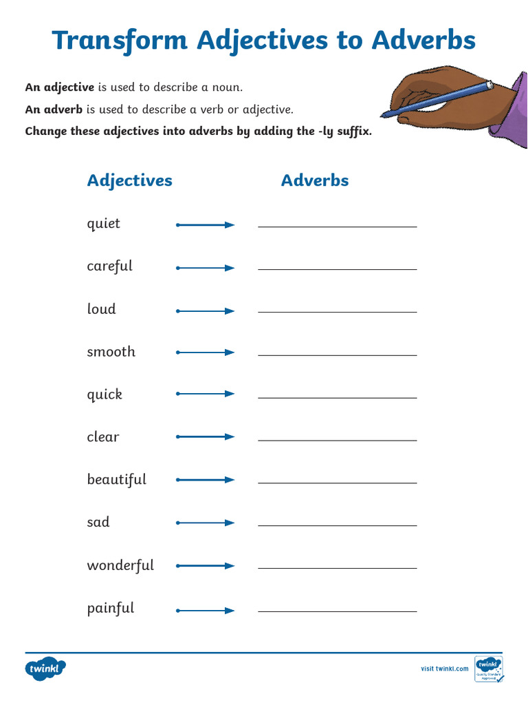 Transform Adjectives to Adverbs | PDF