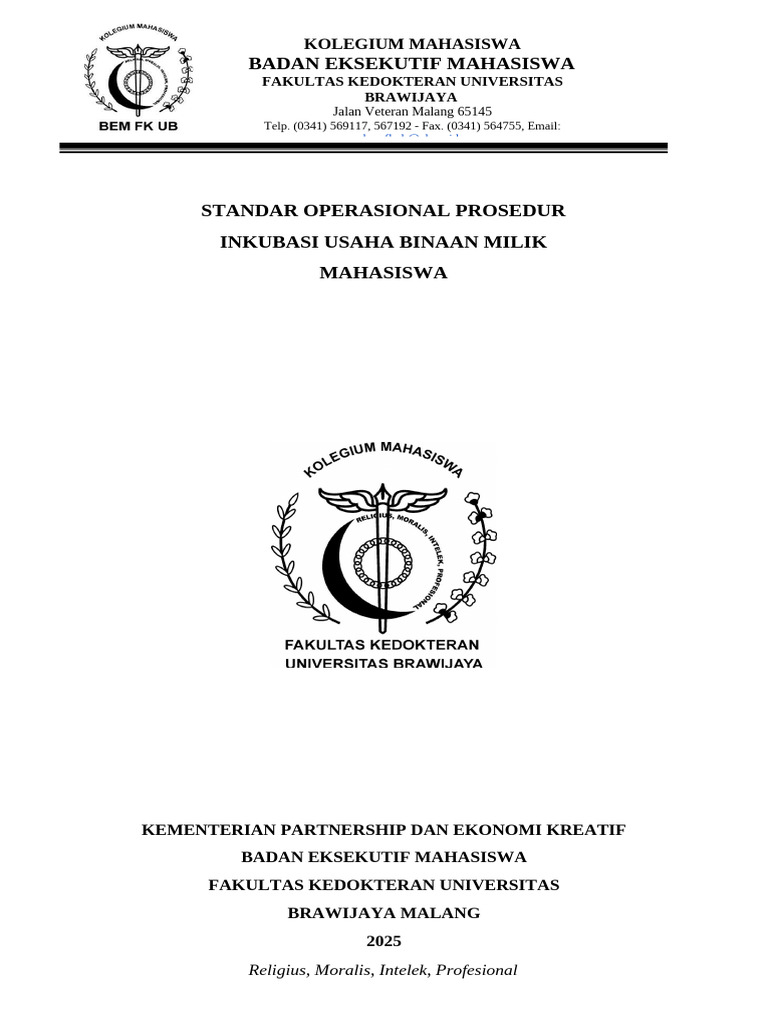 Sop Inkubasi Ubmm 2025 | PDF