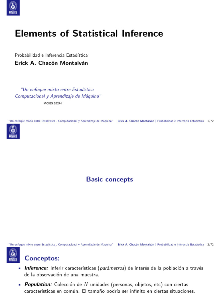 06 Elements Statistical Inference | PDF | Estimador | Matemáticas