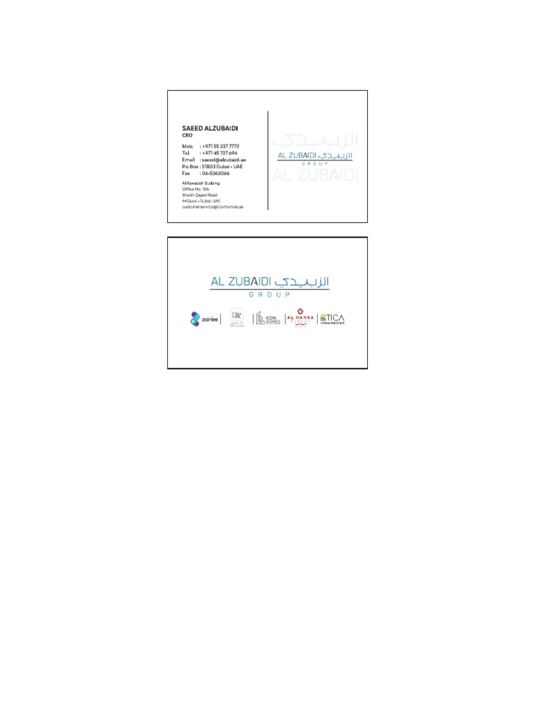 Saeed Al Zubaidi Card | PDF