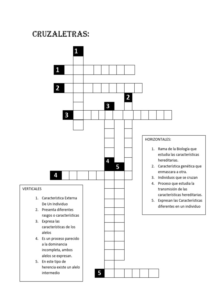 Ejemplo de Crucigrama o Cruzaletras | PDF