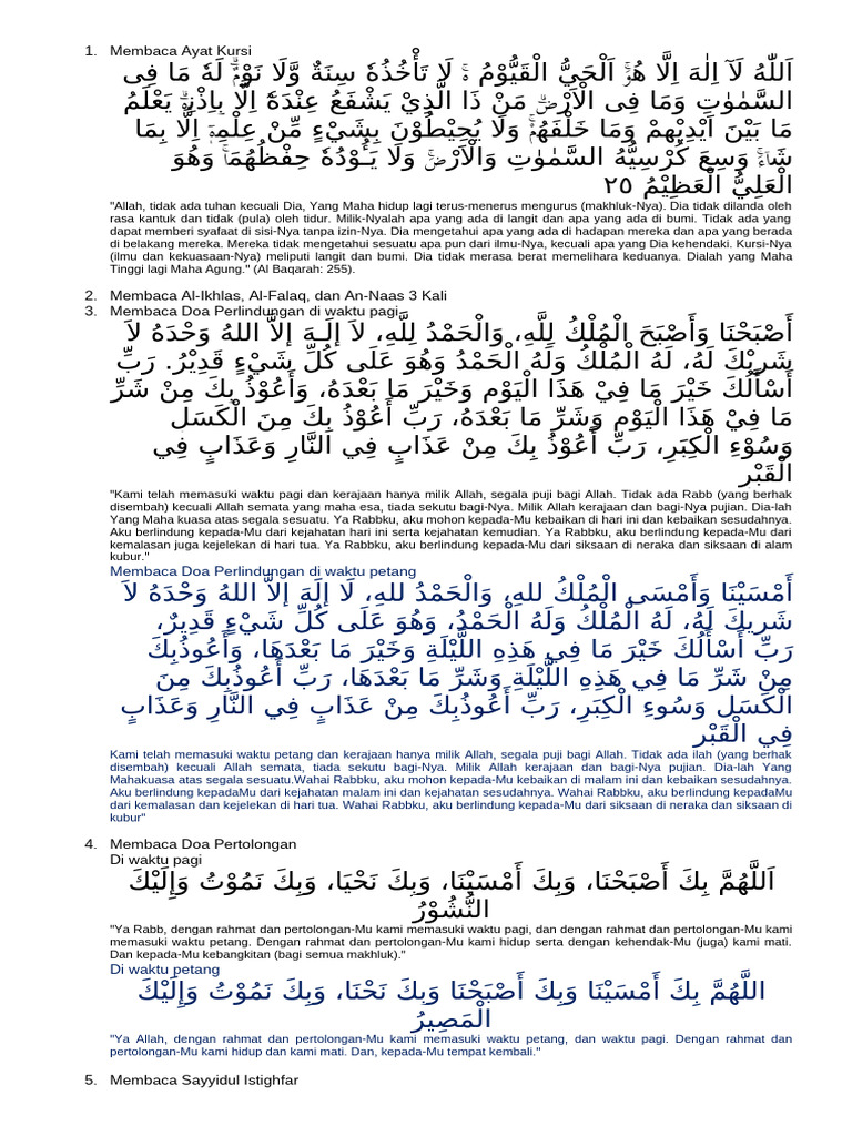 Doa Perlindungan Pagi dan Petang | PDF
