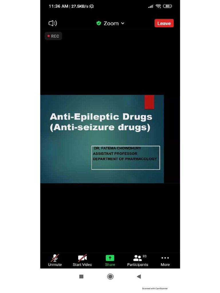 Anti-Epilectic Drugs by Fatema Mam | PDF