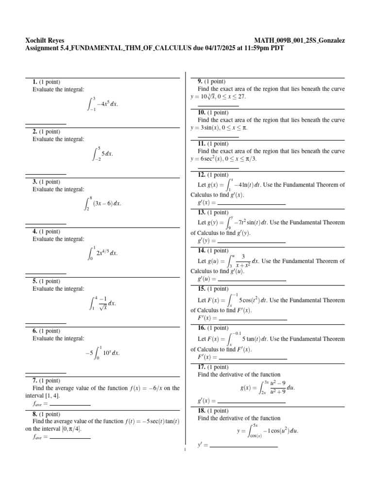 Math 009b 001 25s Gonzalez - Xreye008.5.4 Fundamental THM of Calculus ...