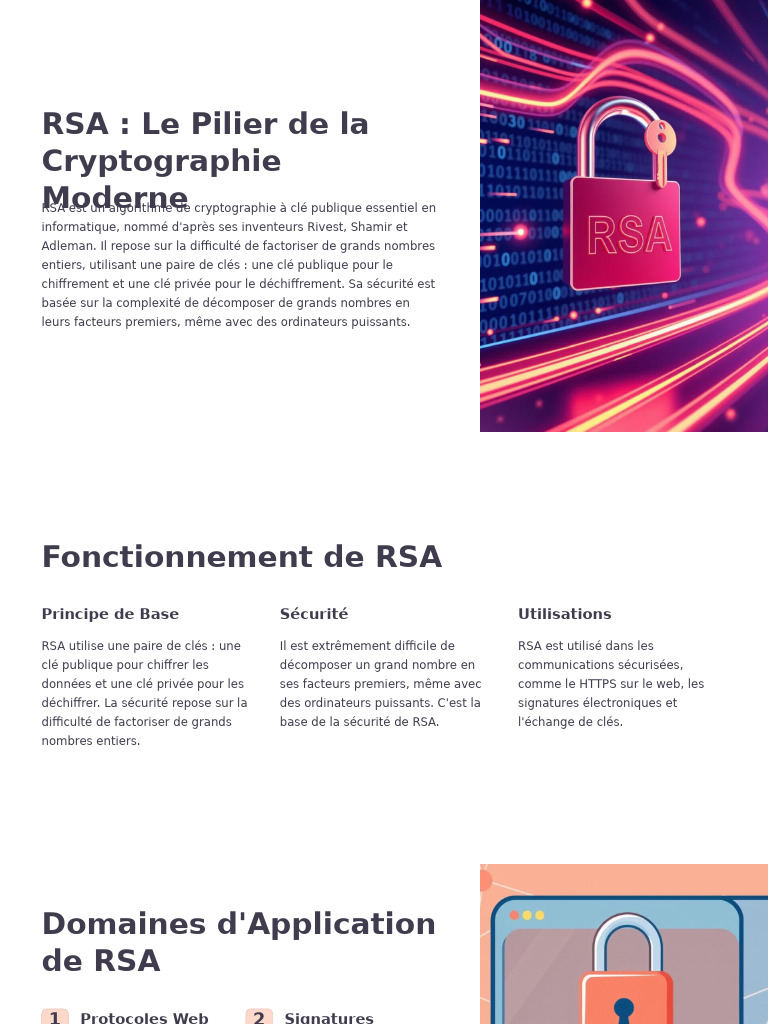 RSA Le Pilier de La Cryptographie Moderne | PDF | Cryptage | Public-key ...