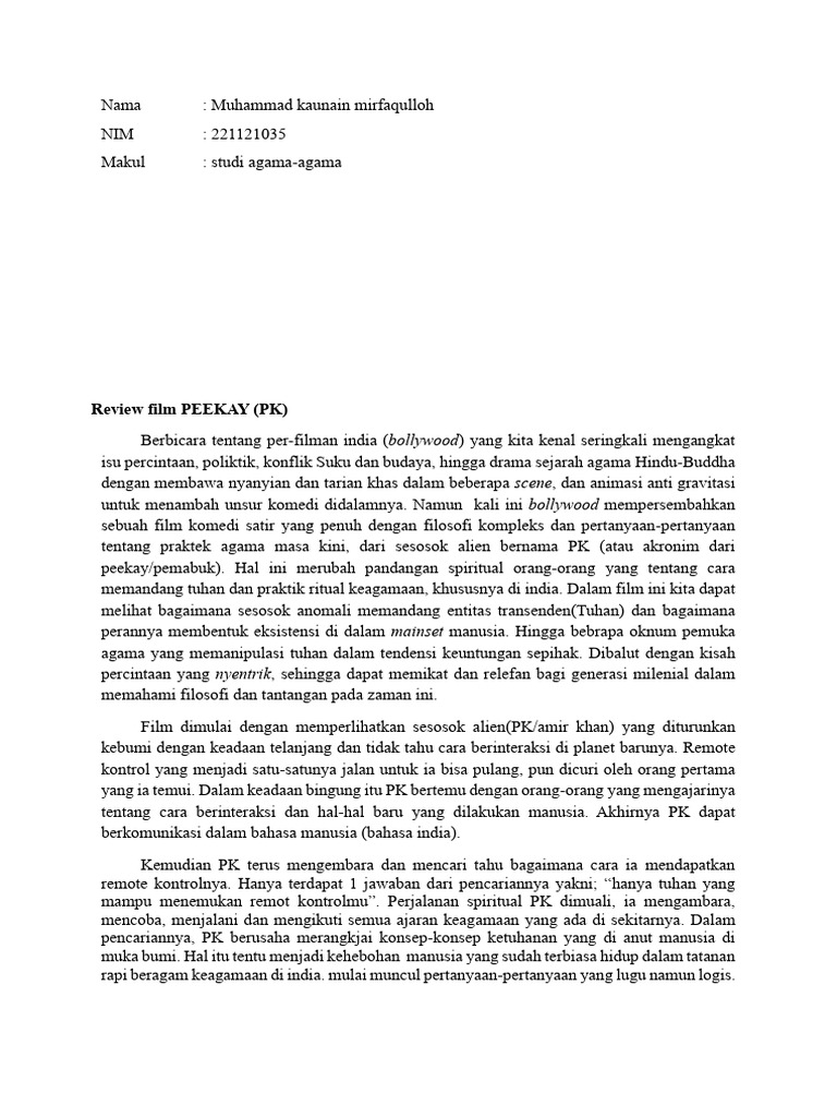 Muhammad Kaunain Mirfaqulloh (221121035) Refiew Dan Refleksi Film ...