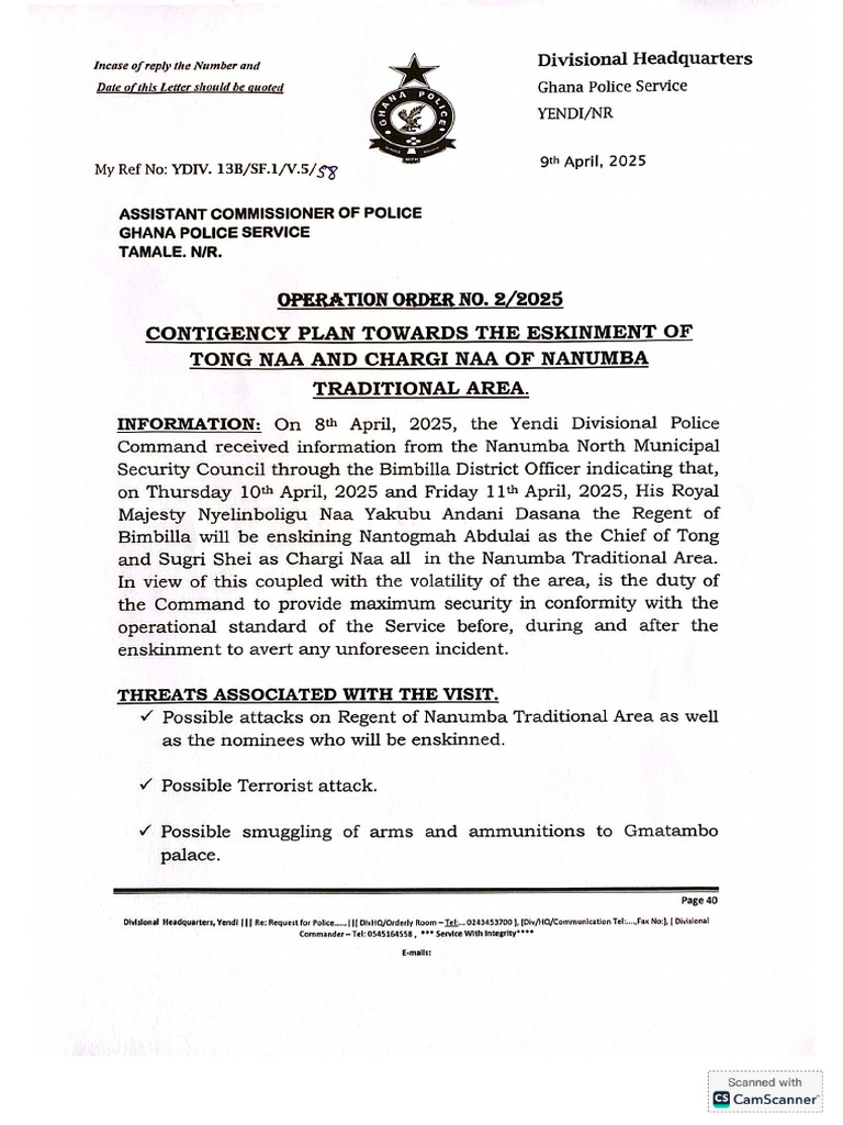 Operation Order Bimbilla | PDF