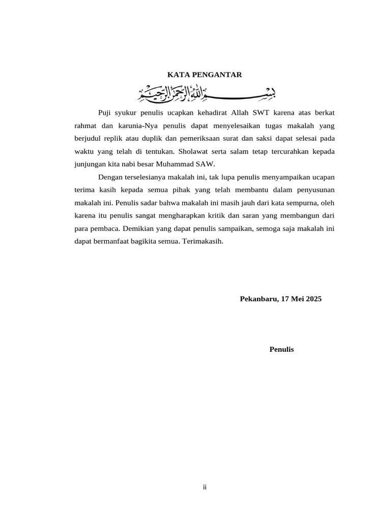 Makalah Replik Atau Duplik Dan Pemeriksaan Surat Dan Saksi | PDF