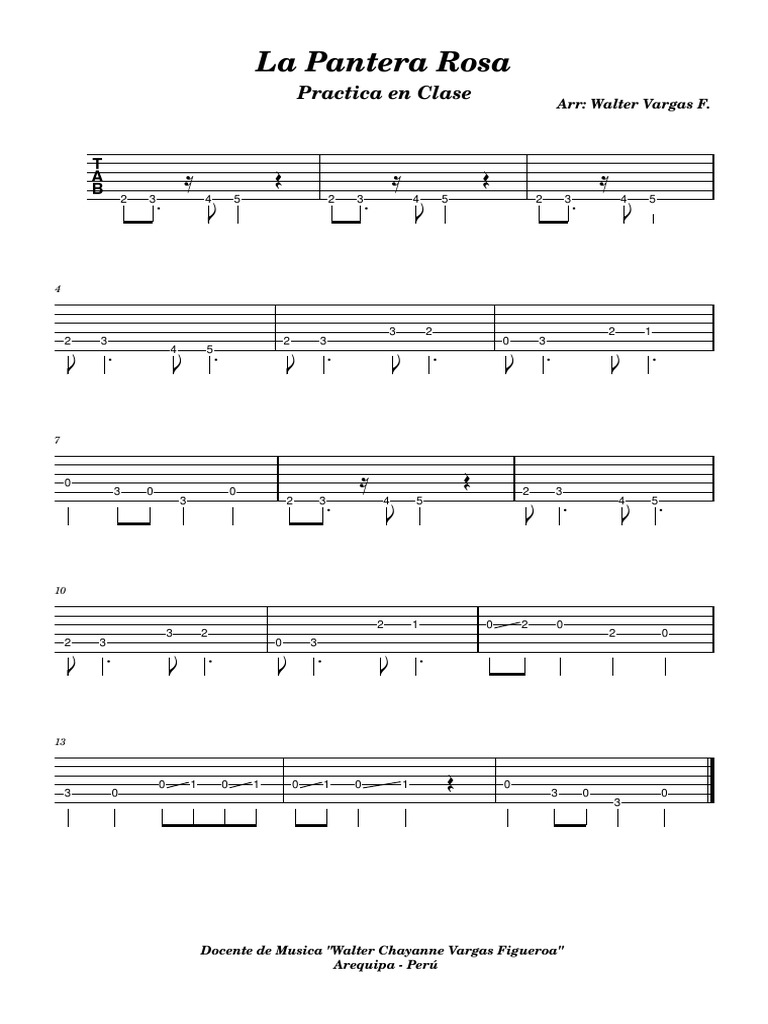 La Pantera Rosa - Guitarra | PDF