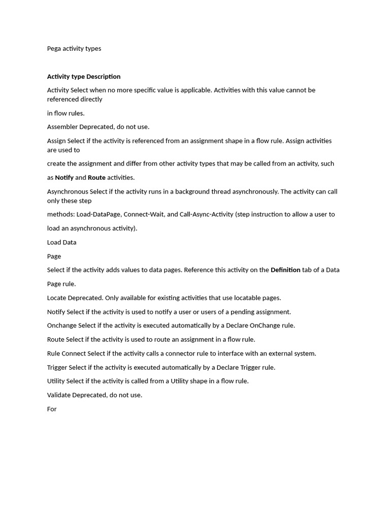 Pega Activity Types | PDF