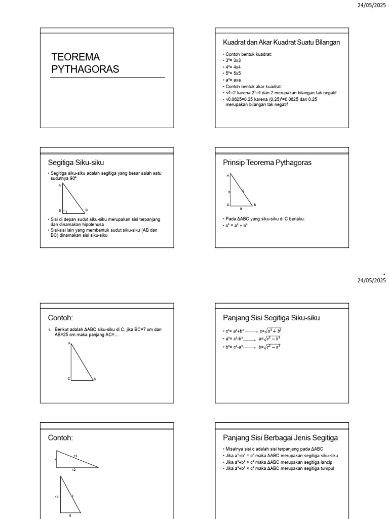 Theorema Pytagoras 8 | PDF