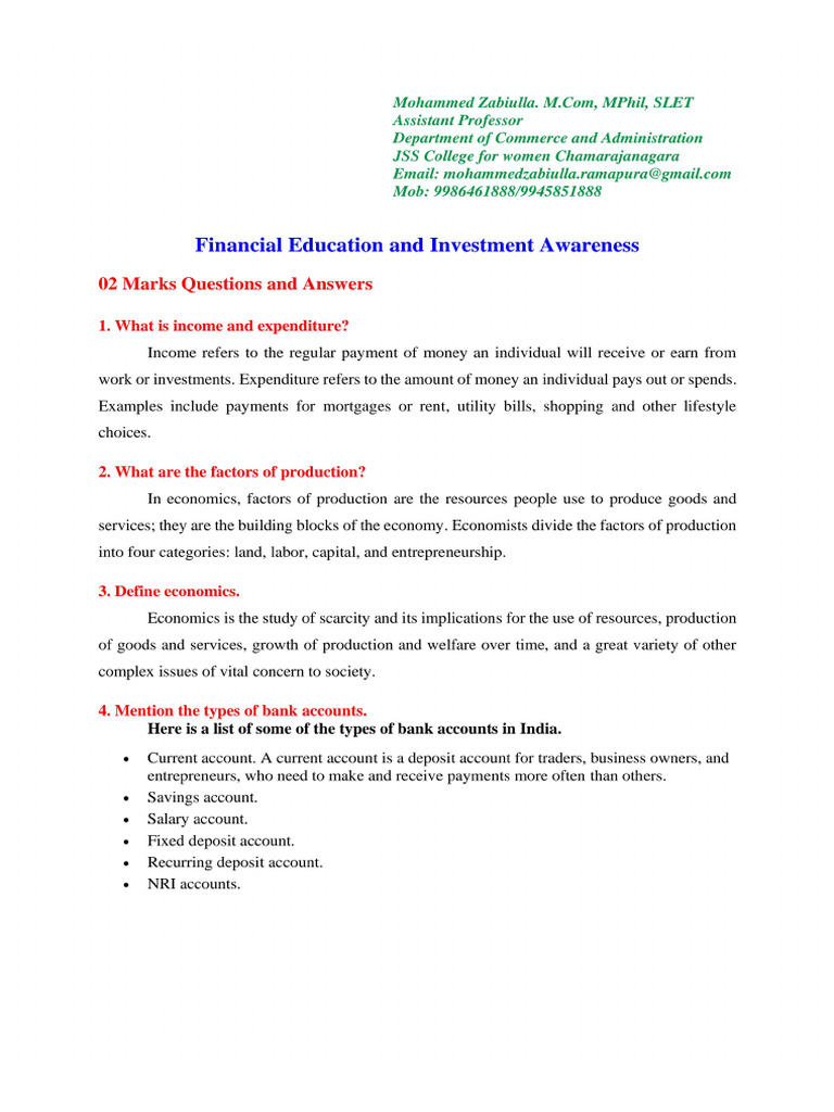 FEIA 2 marks answer | PDF