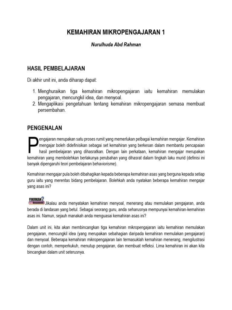 Microteaching Skills 1 | PDF