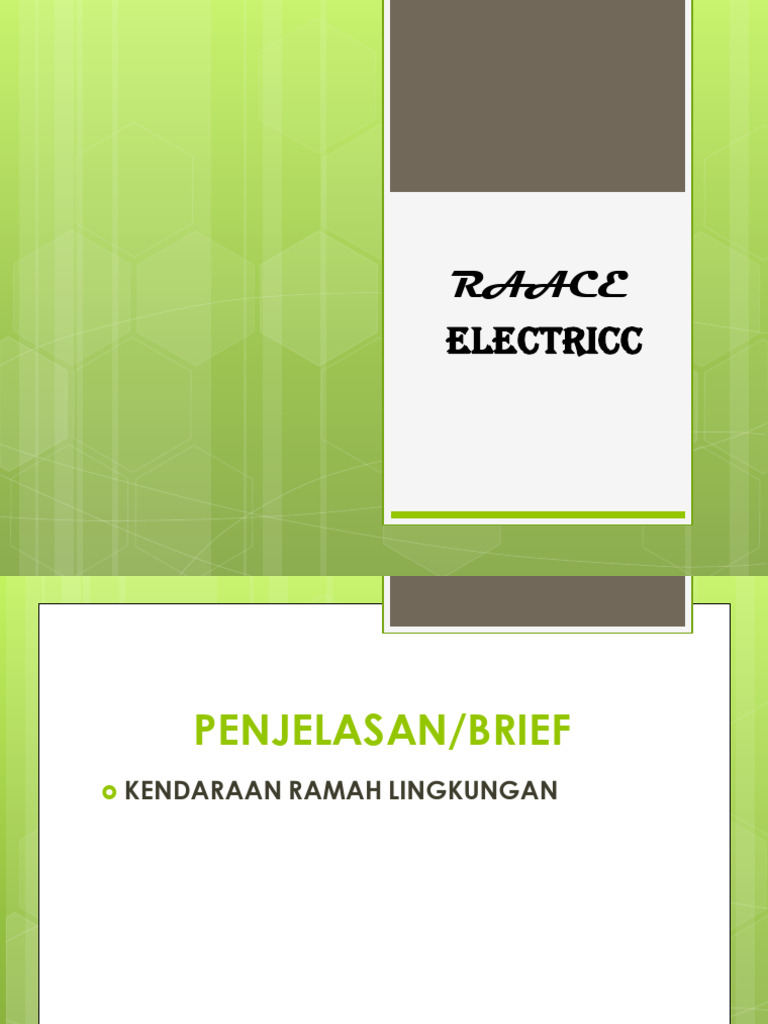 Kendaraan Ramah Lingkungan RAACE | PDF