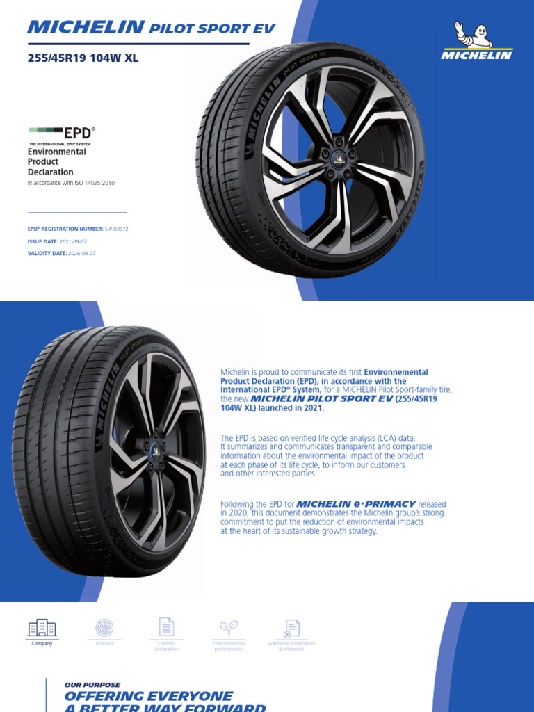 EPD Primacy Sport EV | PDF | Tire | Life Cycle Assessment