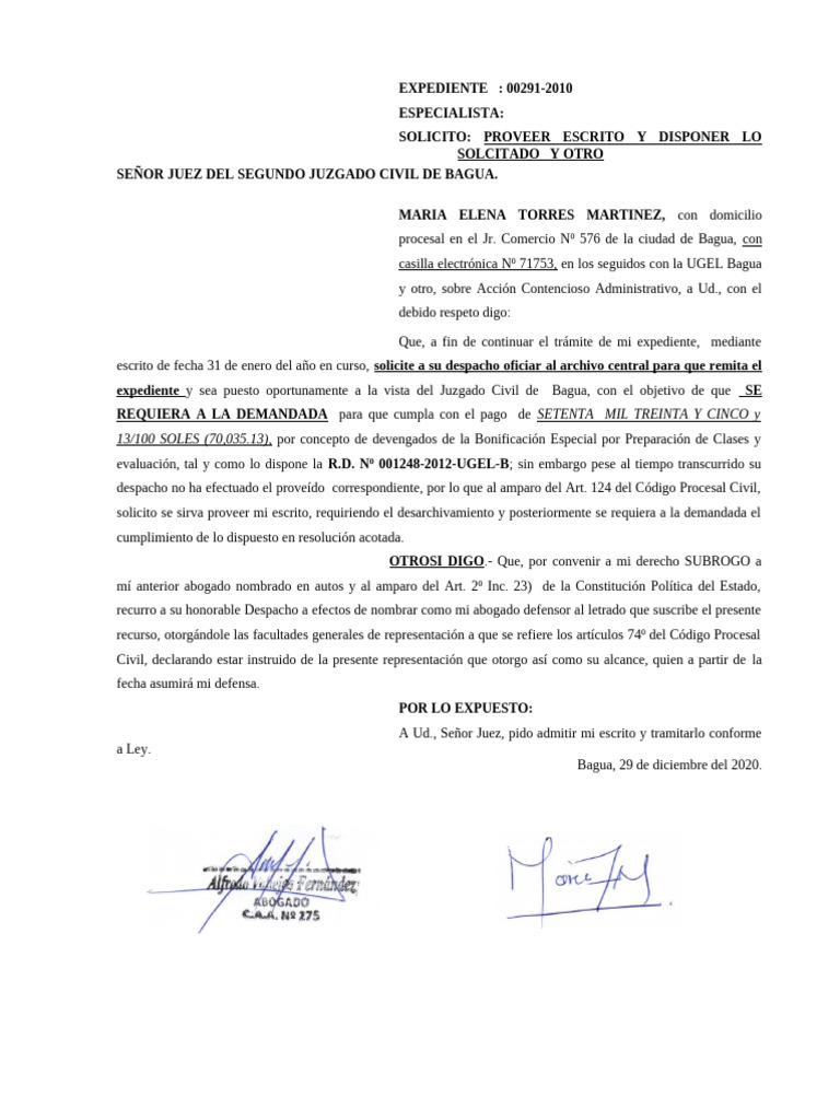 Proveer Escrito Disponer Lo Solicitado y Otro | PDF | Ley procesal ...