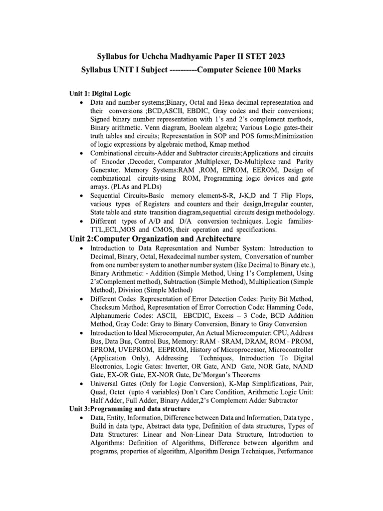 STET Syllabus | PDF