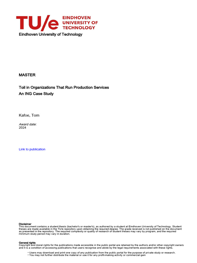 Toil in Organizations An ING Case Study 1722573170 | PDF | Focus Group ...