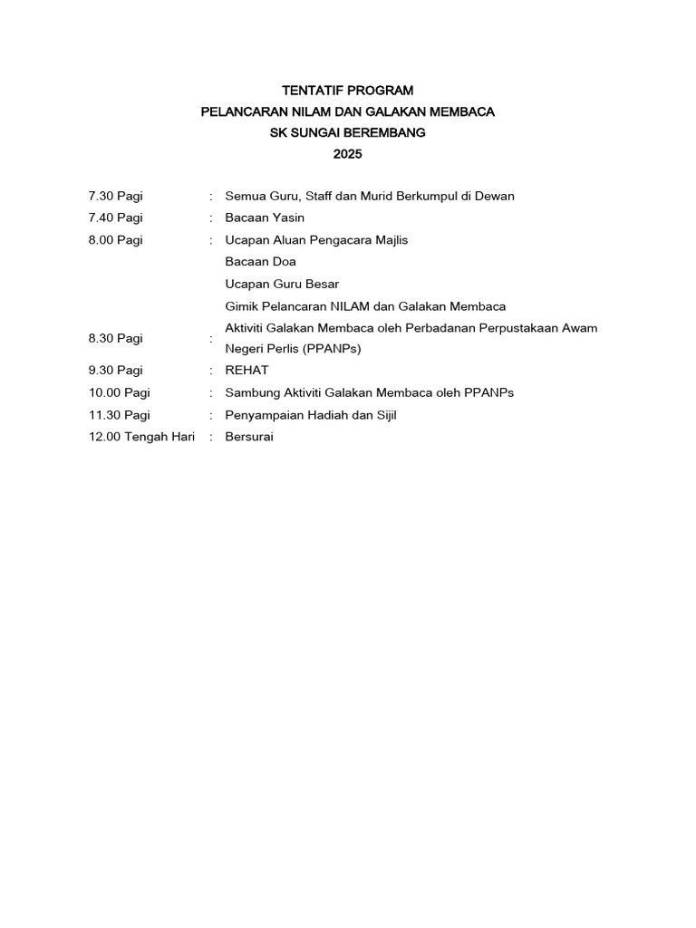 Tentatif Program & Ajk | PDF