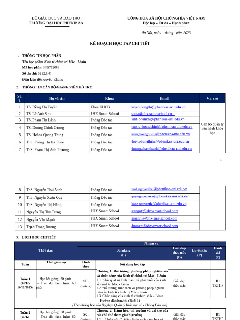 FFS702003 (KTCT) - KHHT Chi Tiet - 11.08.23 (Dot Hoc 04.12) | PDF
