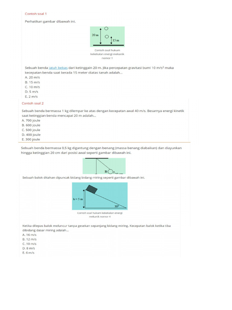 Hukum Kekekalan Energi Mekanik | PDF