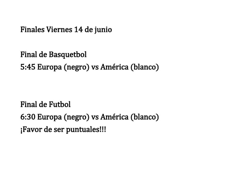 Partidos Finales | PDF