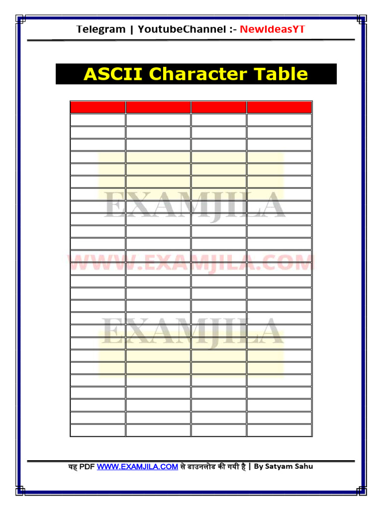 ASCII Chart | PDF