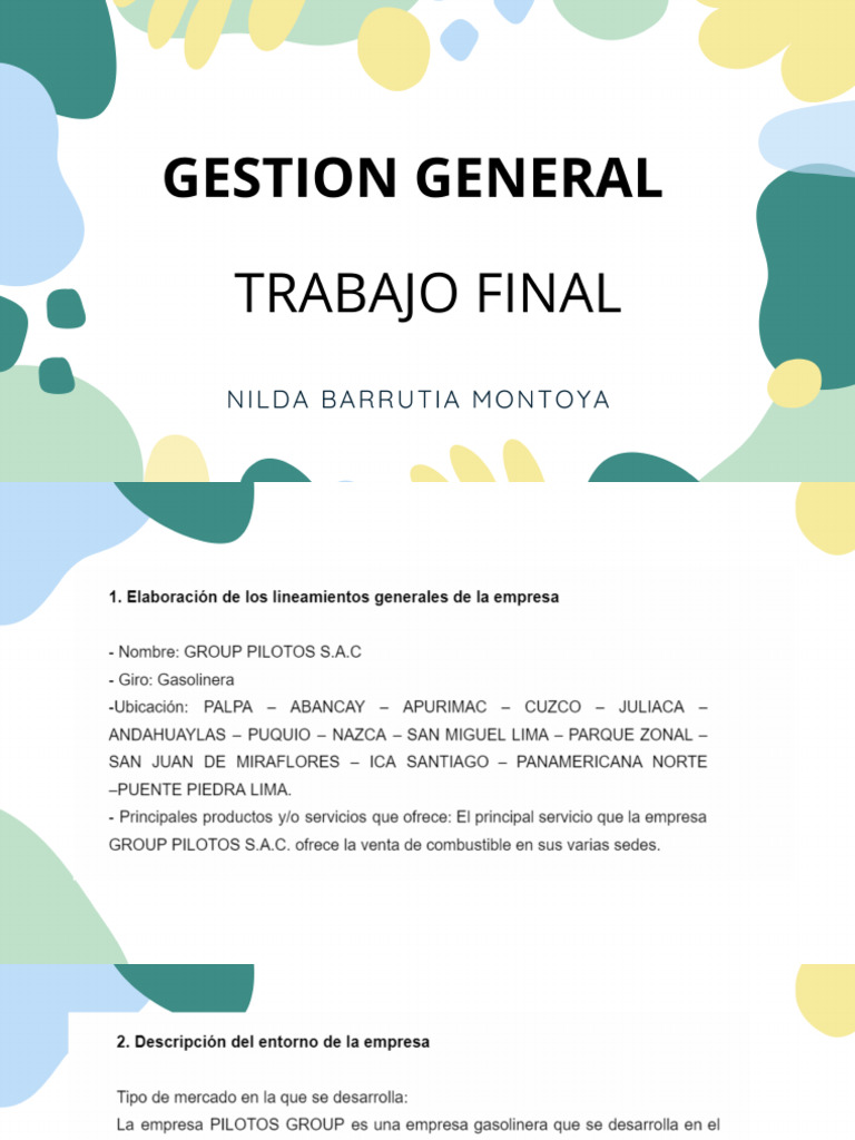 Trabajo Final PPT Gestion General | PDF