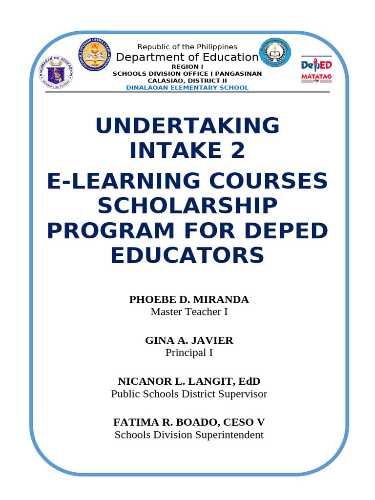 E-Learning Scholarship for DepEd Educators | PDF