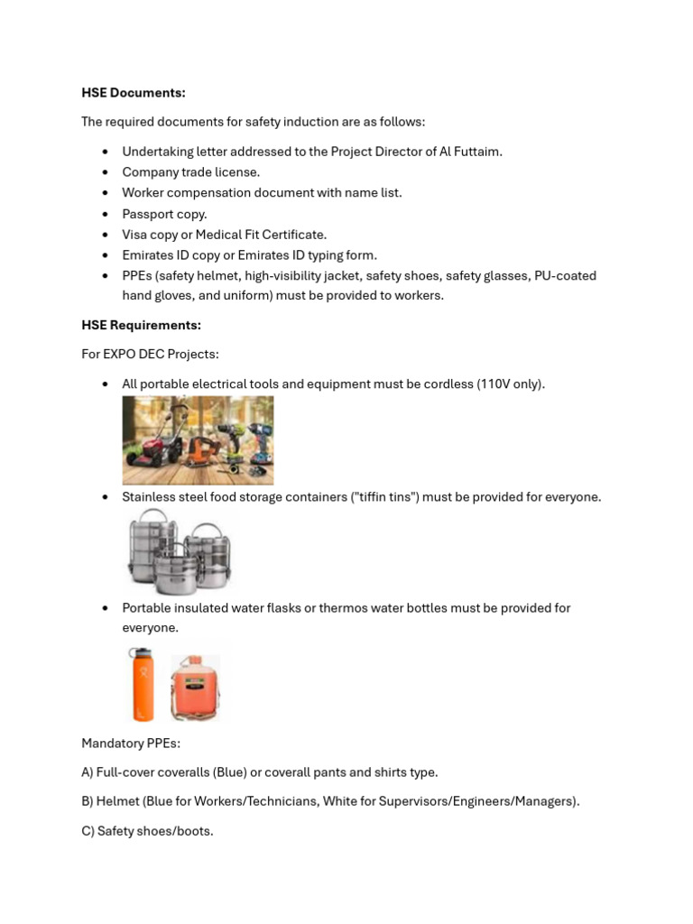 HSE Requirements | PDF