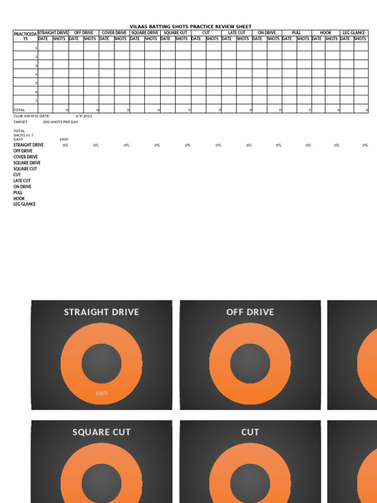 Batting Practice Review Sheet | PDF