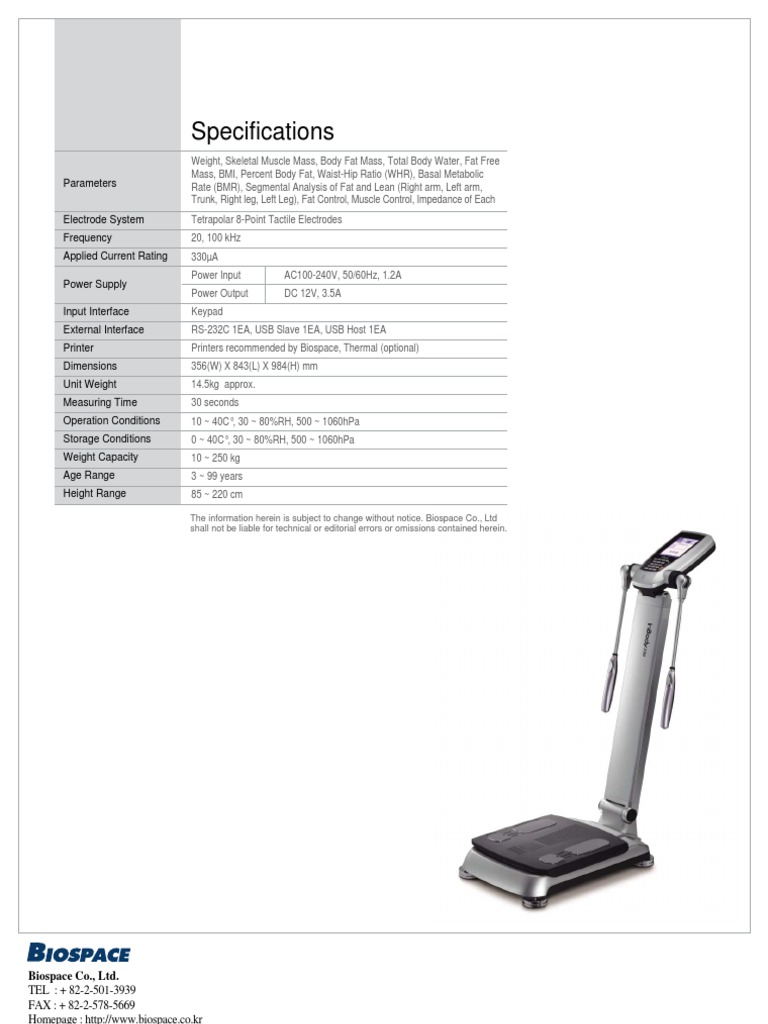 Inbody230 Brochure | PDF | Body Mass Index | Adipose Tissue