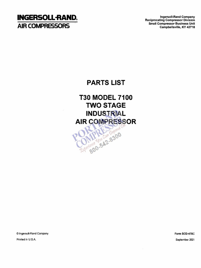 Ingersoll Rand 7100 Parts Manual | PDF | Valve | Pump