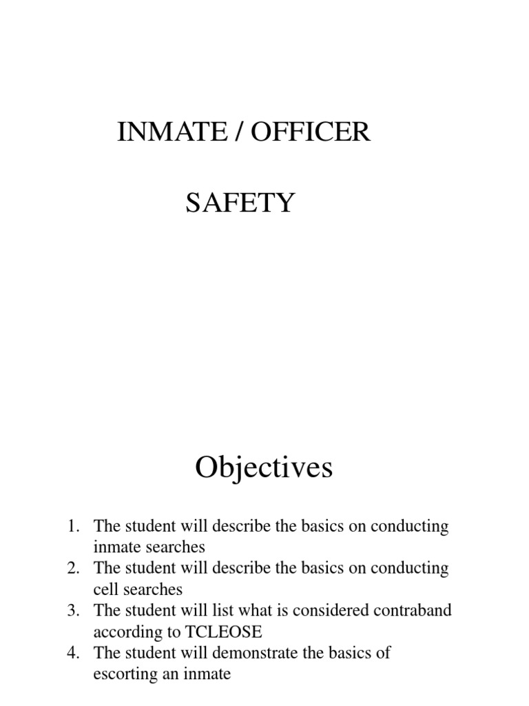 Inmate Officer Safety PPT Course | Download Free PDF | Prison | Violence