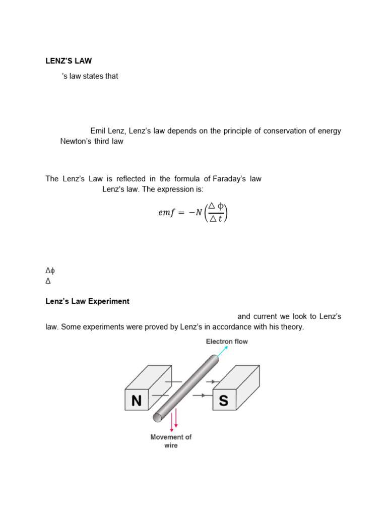 LENZ, Transformer and Faraday Law | PDF | Electromagnetic Induction ...