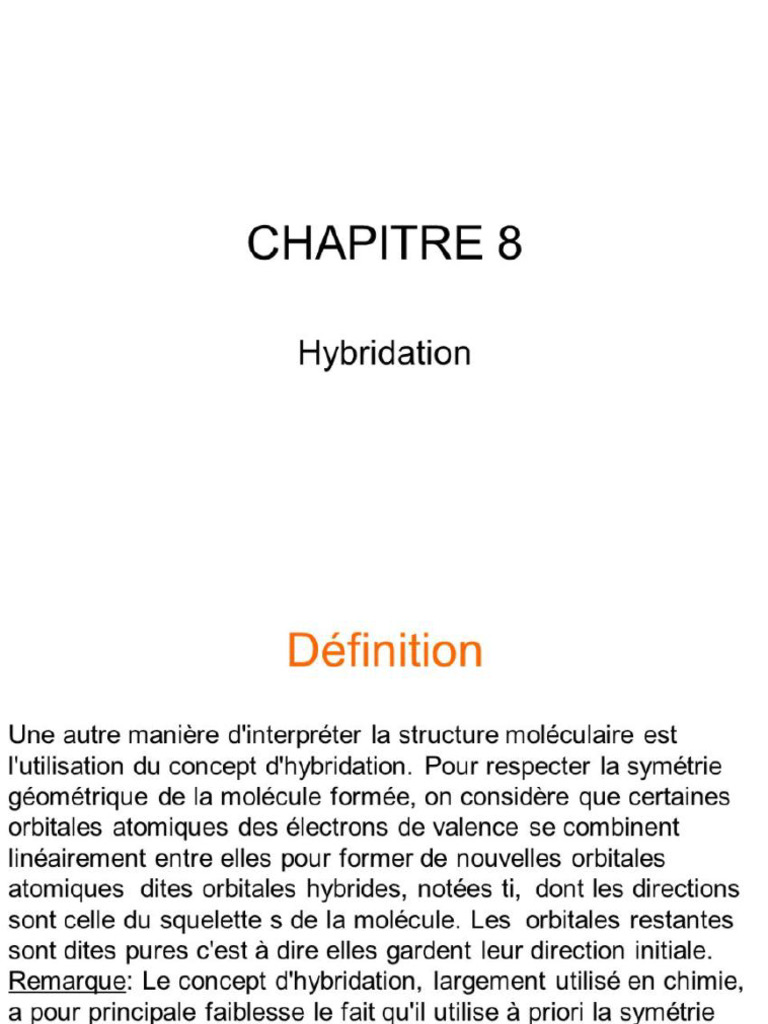 CHAPITRE 8 Hybridation. - 20241212 - 193939 | PDF