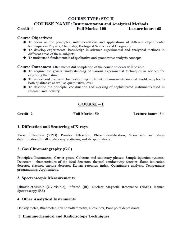 SEC Instrumentation Sem II | PDF