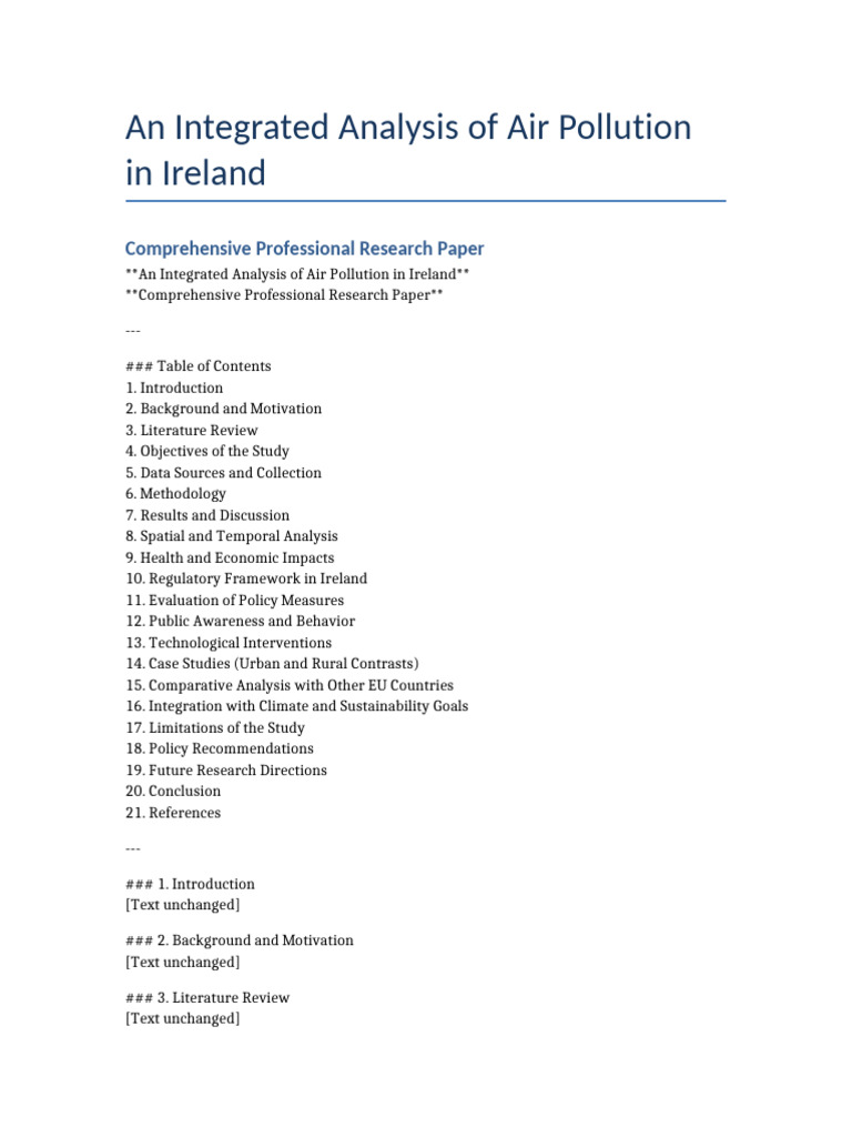 Air Pollution Ireland Report | PDF | Policy | Air Pollution