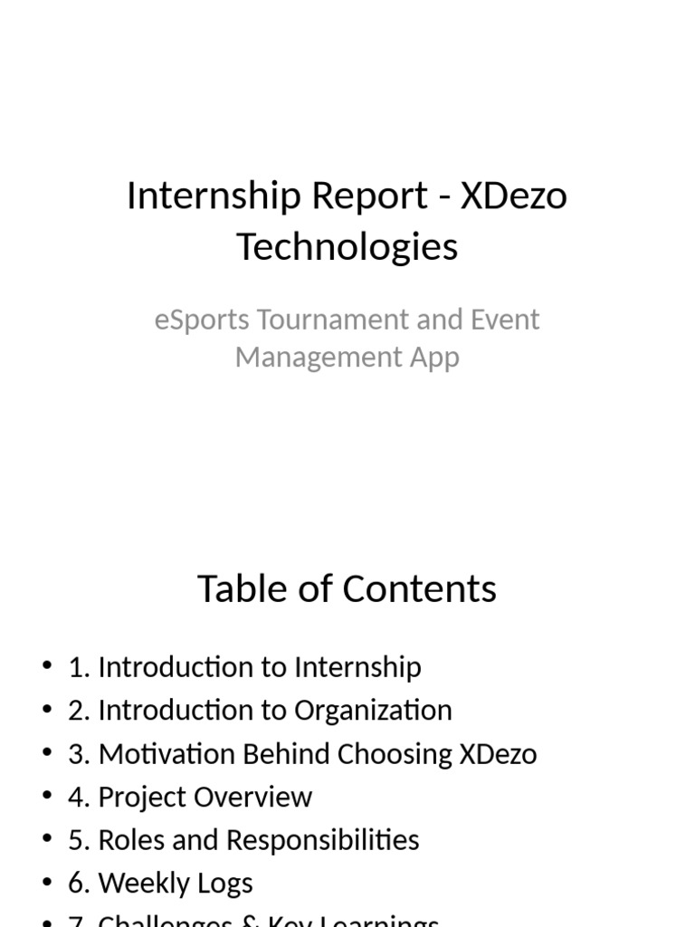 Internship Report XDezo | PDF | User Interface | Software Engineering