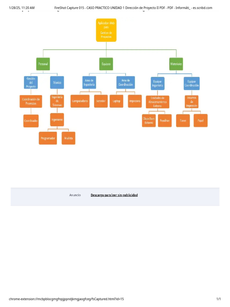 FireShot Capture 015 - CASO PRACTICO UNIDAD 1 Dirección de Proyecto II PDF - PDF - Informáti | PDF