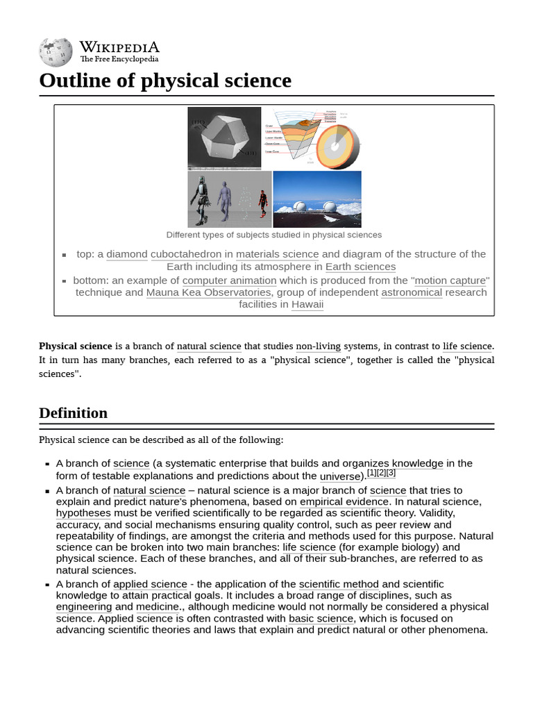 Outline of Physical Science | PDF | Chemistry | Physics