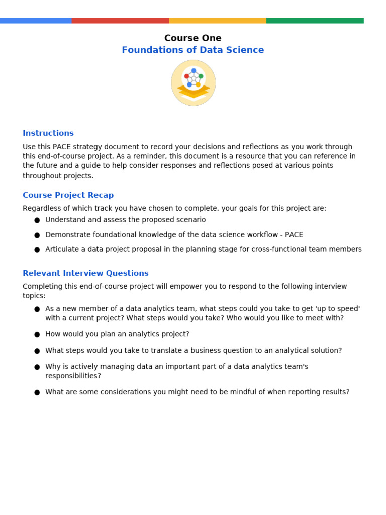 Project - Pace Strategy Document | PDF | Data Analysis | Cognitive Science