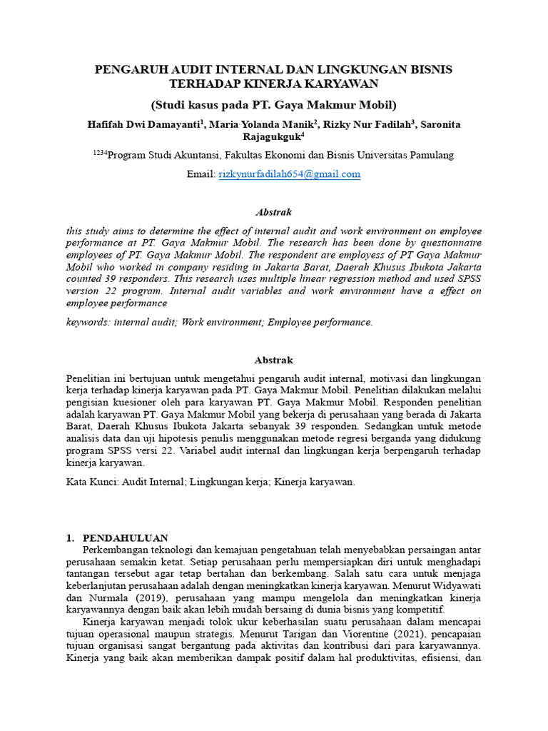 Kerangka Mini Riset | PDF