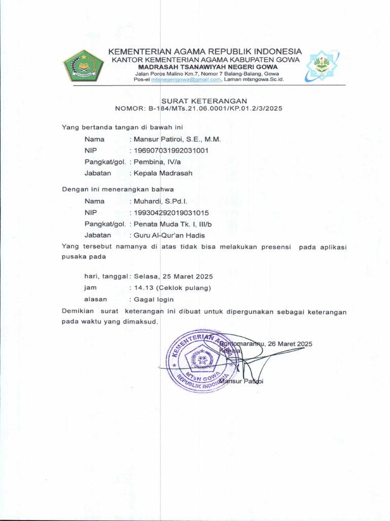 Gagal Login Muhardi 25032025 | PDF